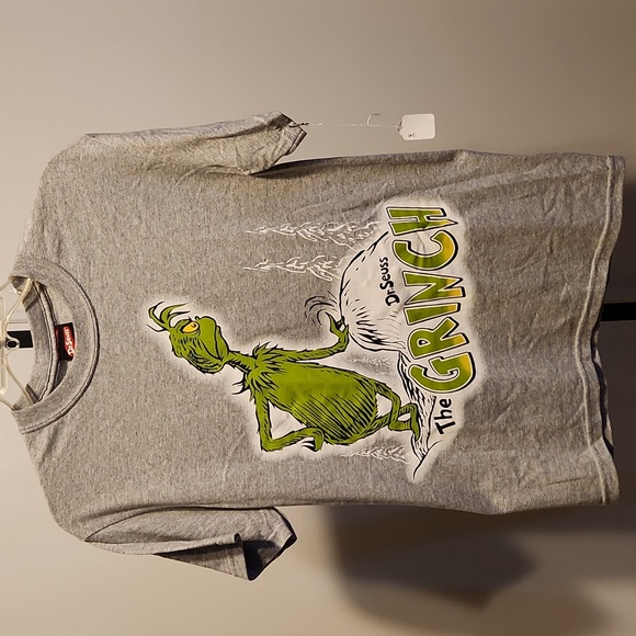 Dr. Seuss | Shirts | The Grinch Dr Seuss Cartoon Art Gray S Tshirt ...